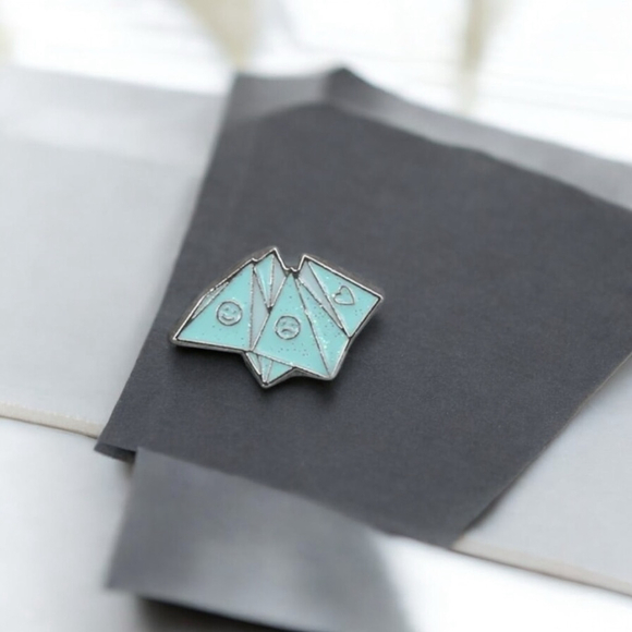 Jewelry | Cootie Catcher Folded Paper Glittery Pin Light Teal 71x106 ...